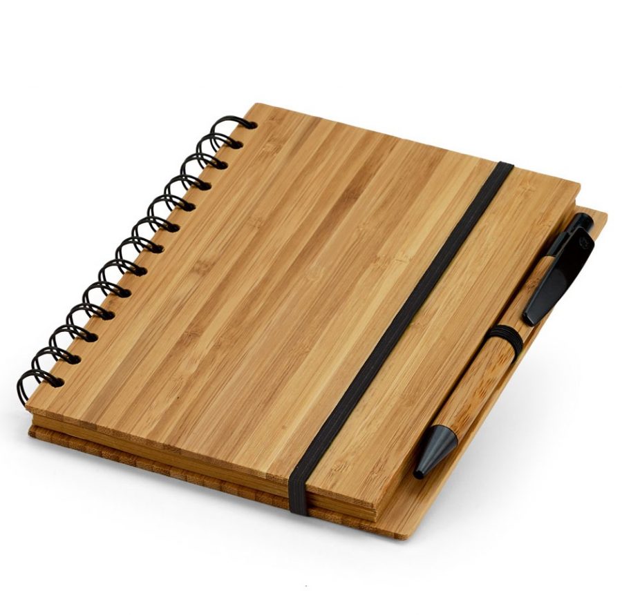 A5 Bamboo Notebook with Pen - Purple Moon