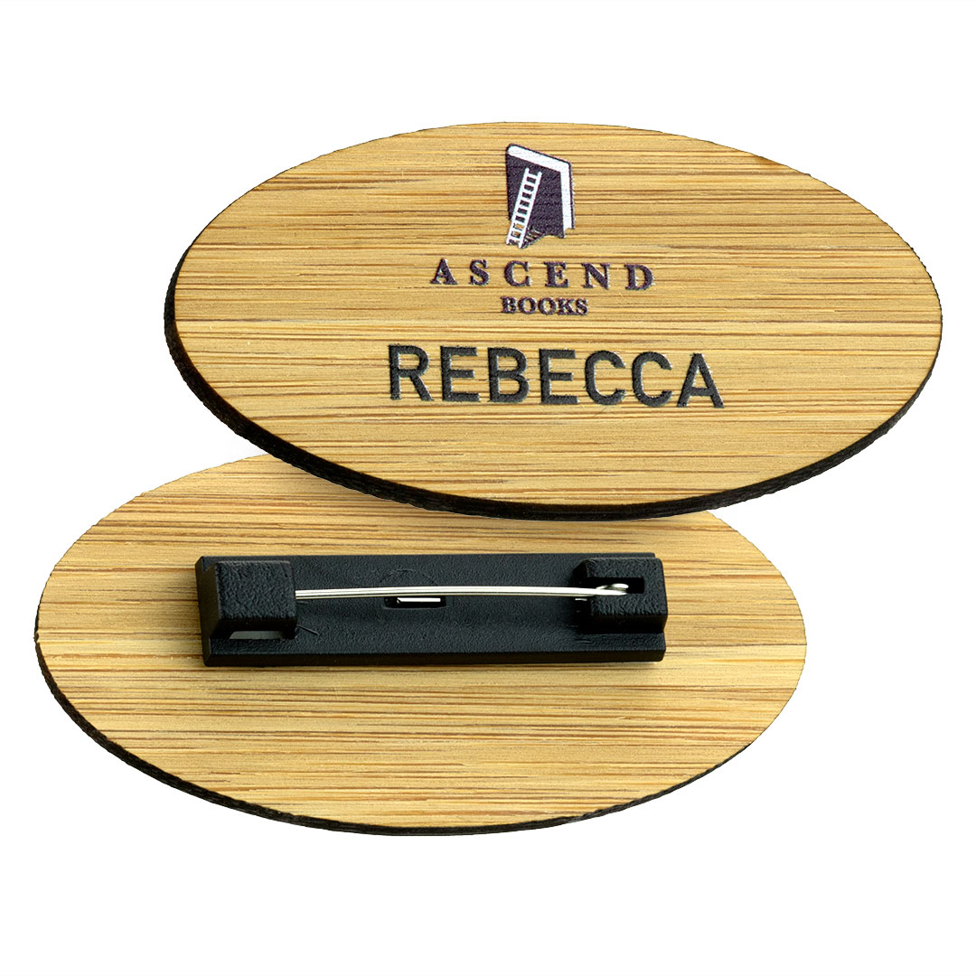 Bamboo Name Badges - Purple Moon 1