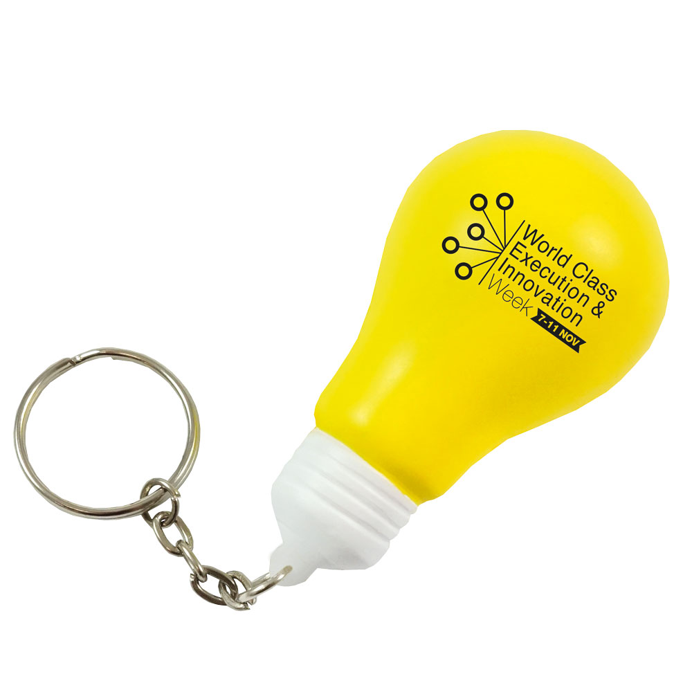 Light Bulb Stress Ball Keyring | Branded Promotional Keyrings UK